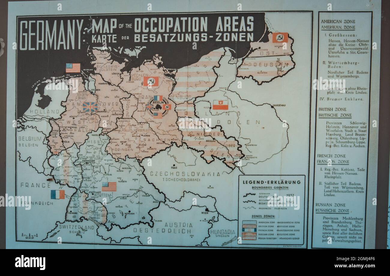 Germany map of the occupation areas hi-res stock photography and images ...