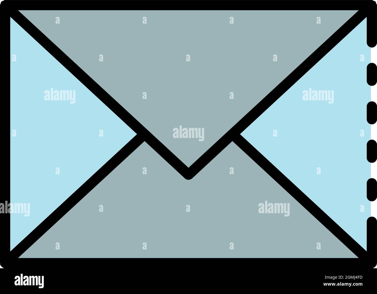 New letter envelope icon. Outline new letter envelope vector icon color ...