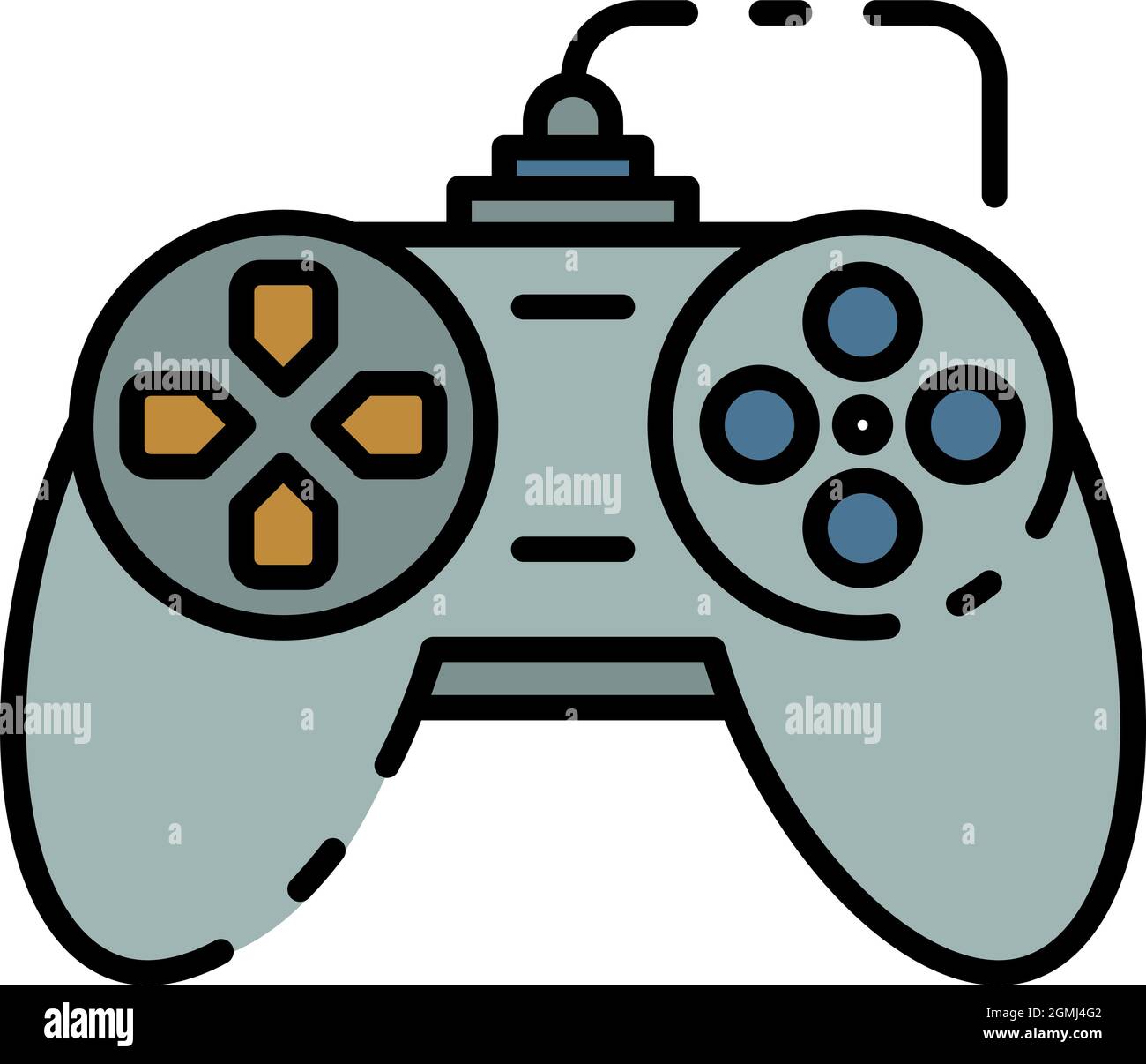 Button joystick icon. Outline button joystick vector icon color flat ...