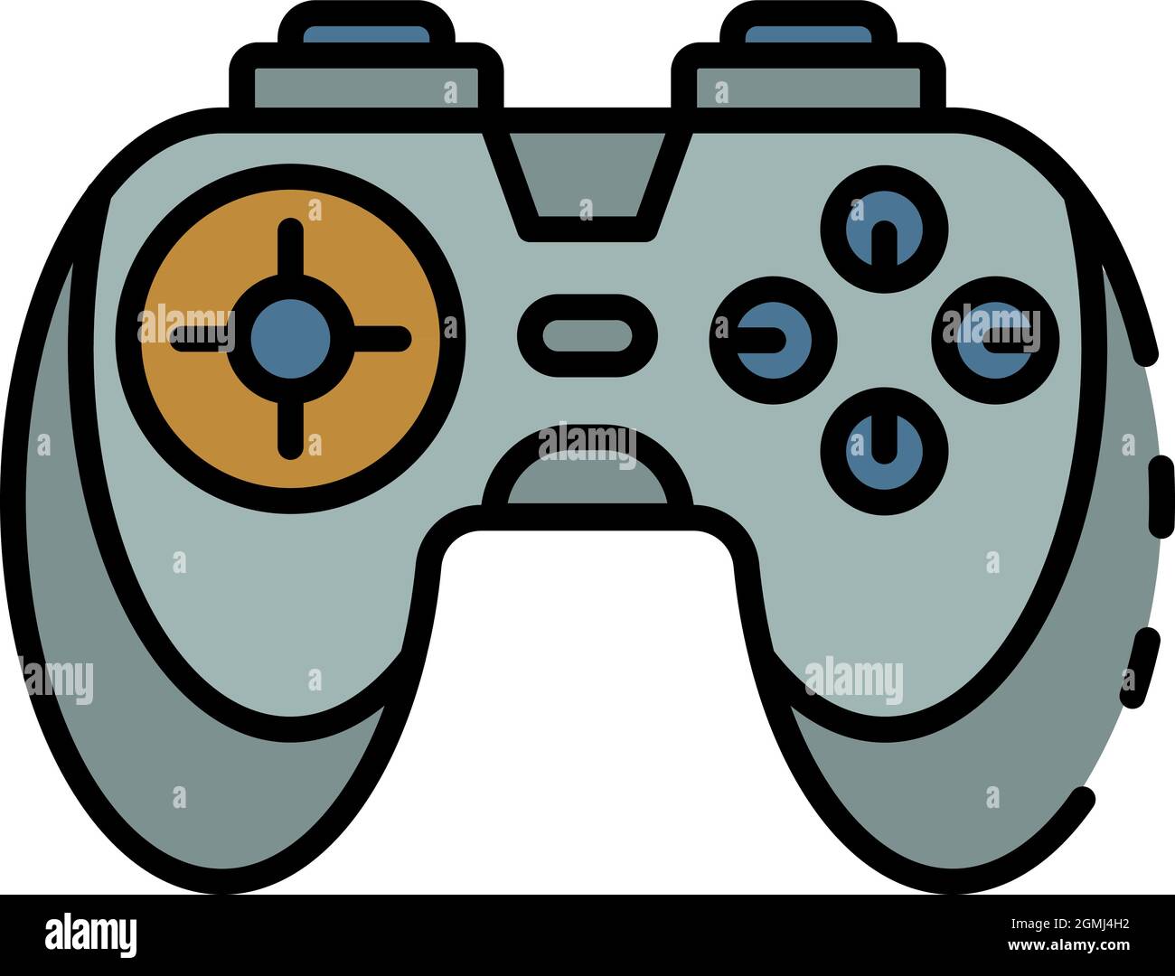 Game controller icon. Outline game controller vector icon color flat ...