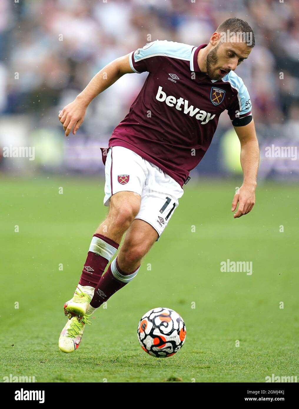 West Ham United's Nikola Vlasic in action during the Premier League ...