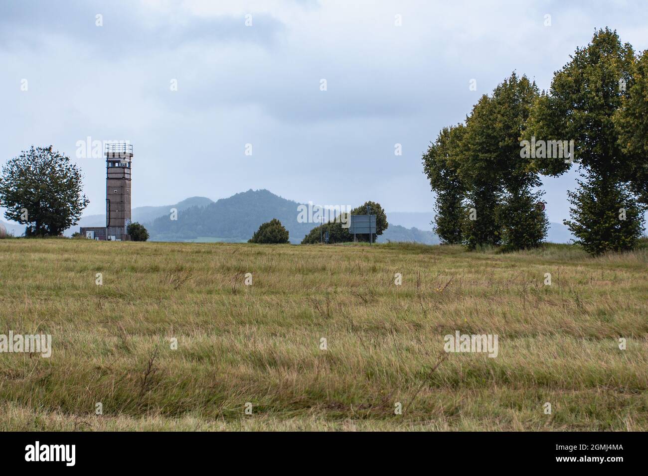 Observation Tower at the Point Alpha on the former inner German border ...