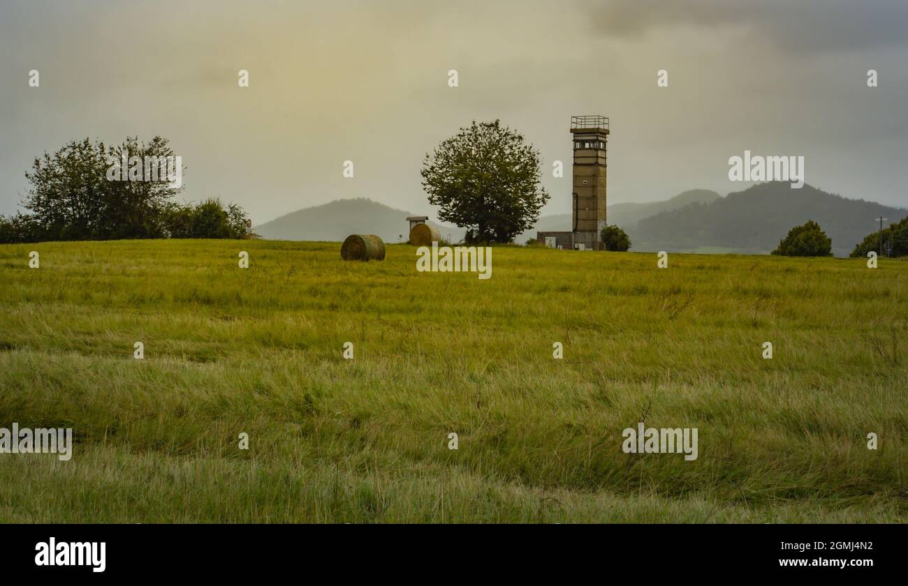 Observation Tower at the Point Alpha on the former inner German border ...