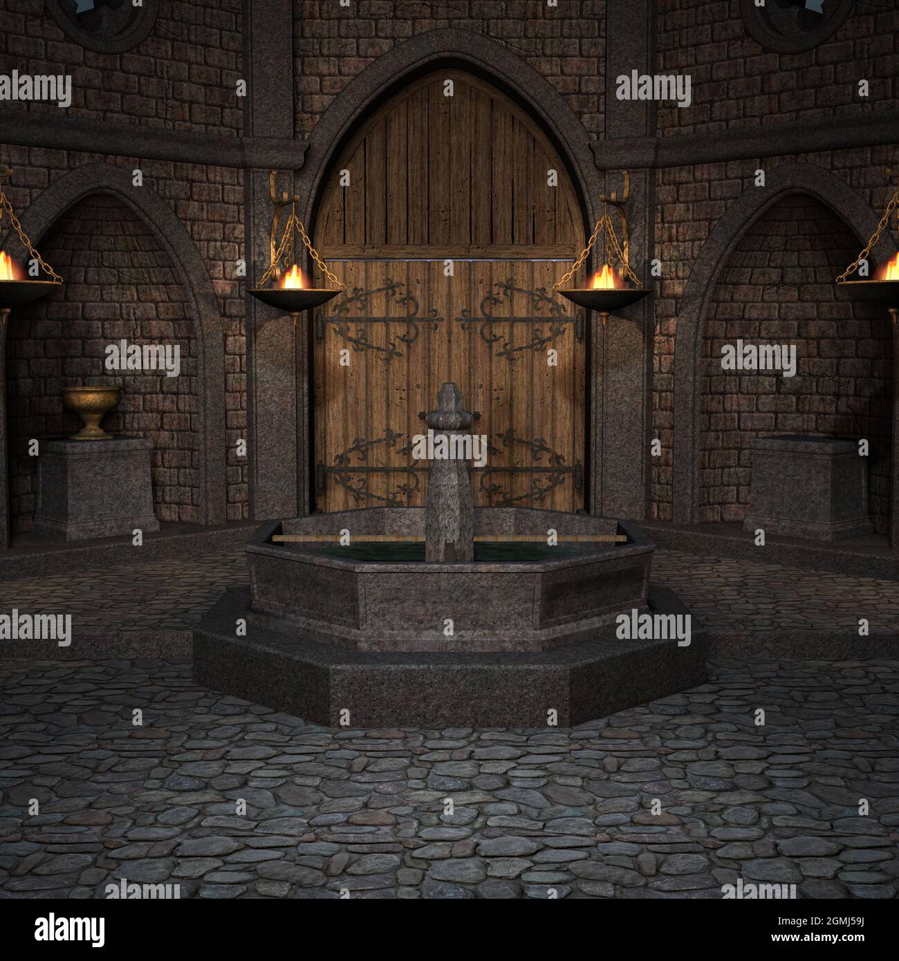 3d illustration of a medieval fantasy place Stock Photo - Alamy