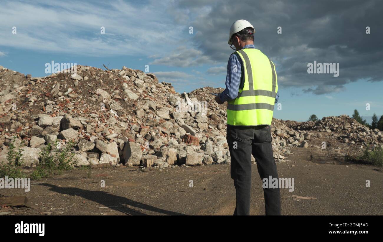 Engineer estimates amount construction waste hi-res stock photography ...