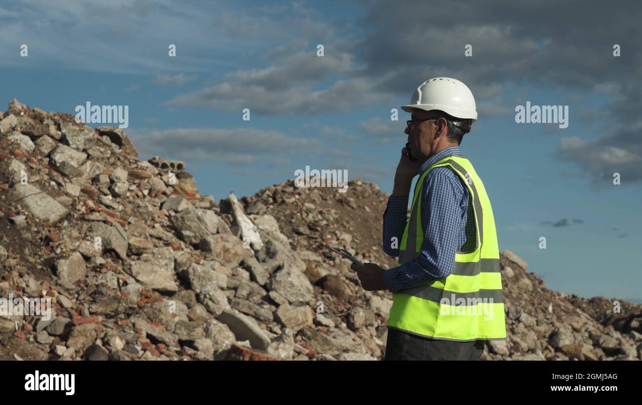 Engineer estimates amount construction waste hi-res stock photography ...