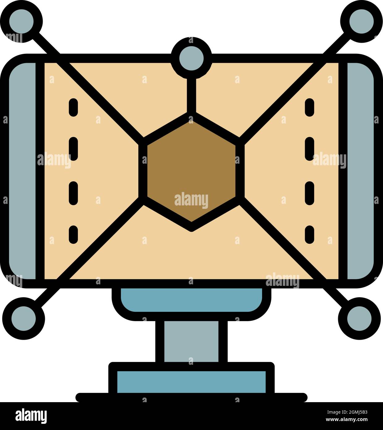 Interactive web learning icon. Outline interactive web learning vector ...