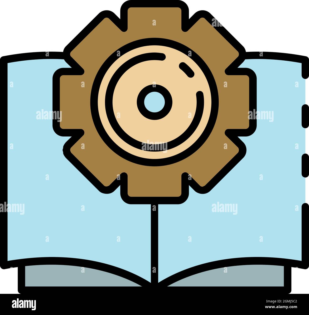 Interactive book learning icon. Outline interactive book learning ...