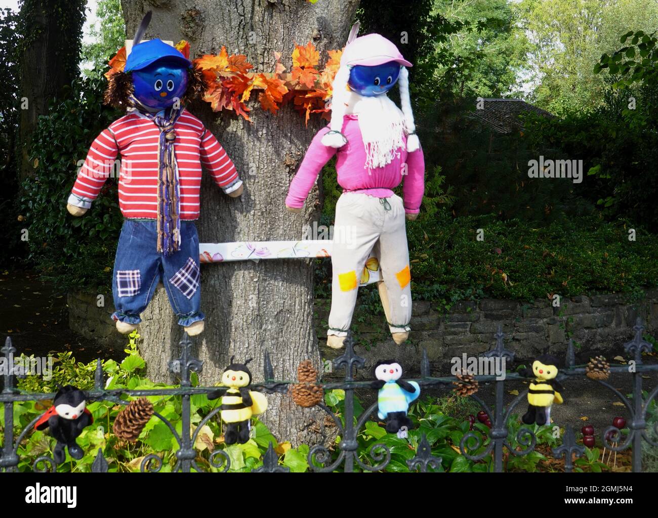 Decorative items in tramp park in Chapel en le Frith Stock Photo - Alamy