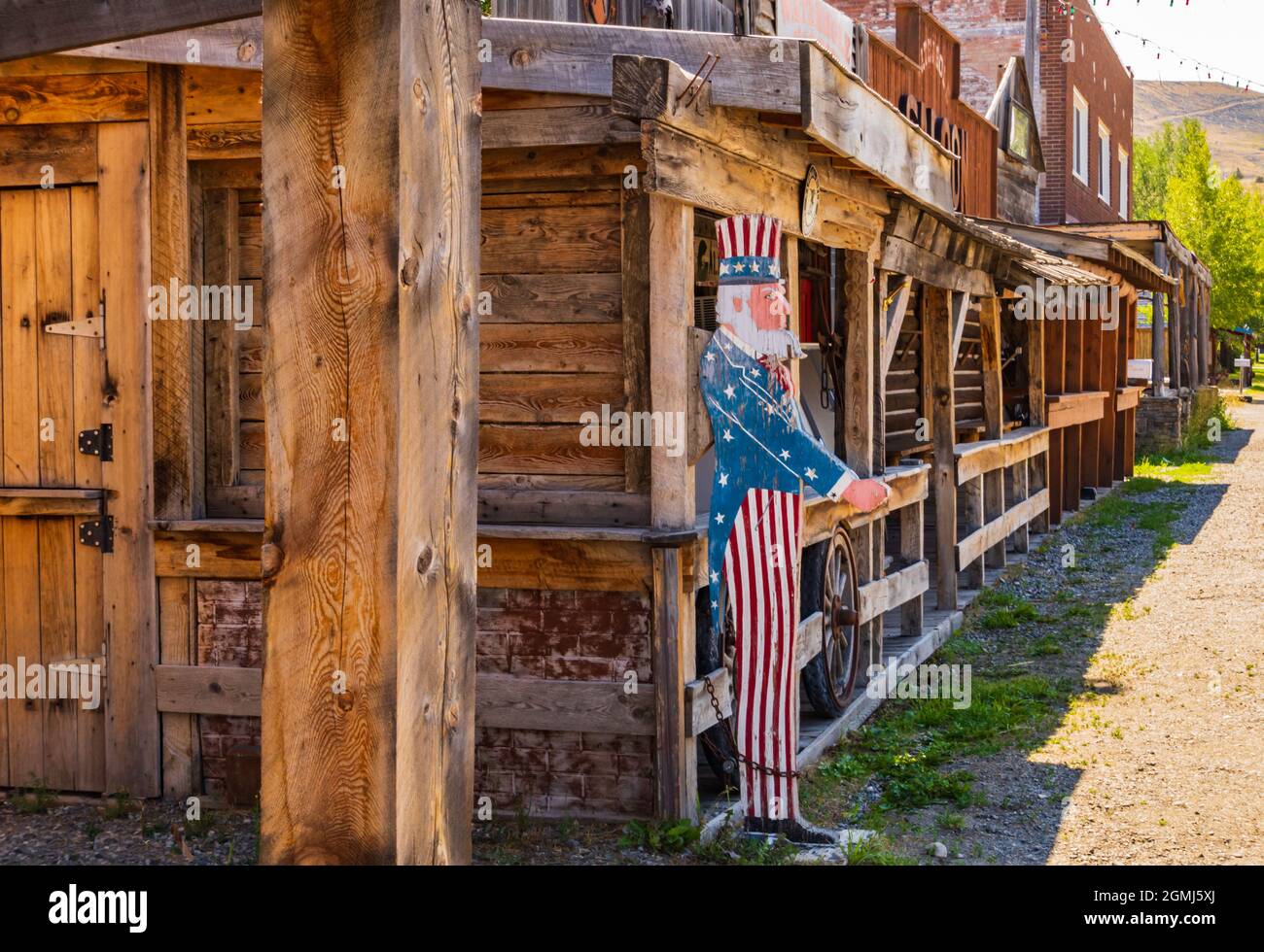 historical wooden street in Reed Point, Montana, USA Stock Photo - Alamy