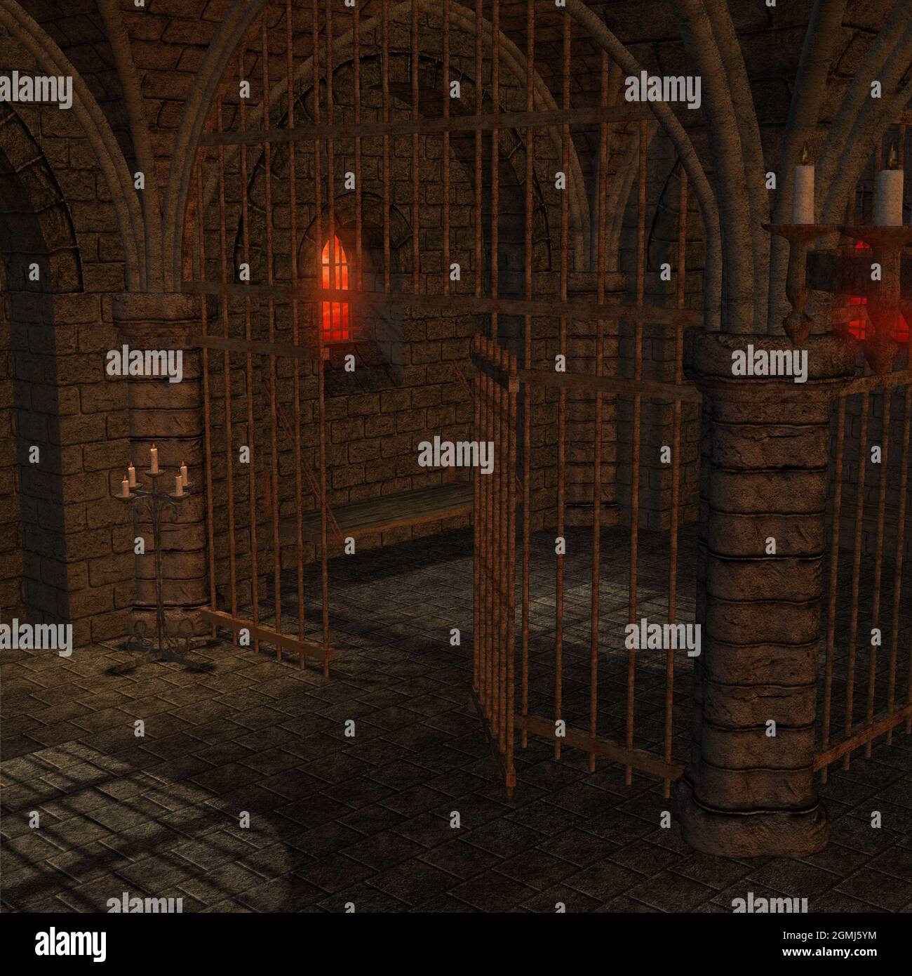3d illustration of a fantasy jail Stock Photo - Alamy