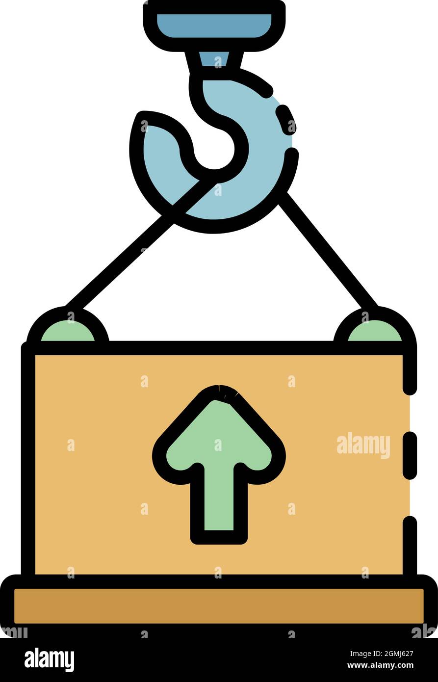 Port container crane icon. Outline port container crane vector icon ...