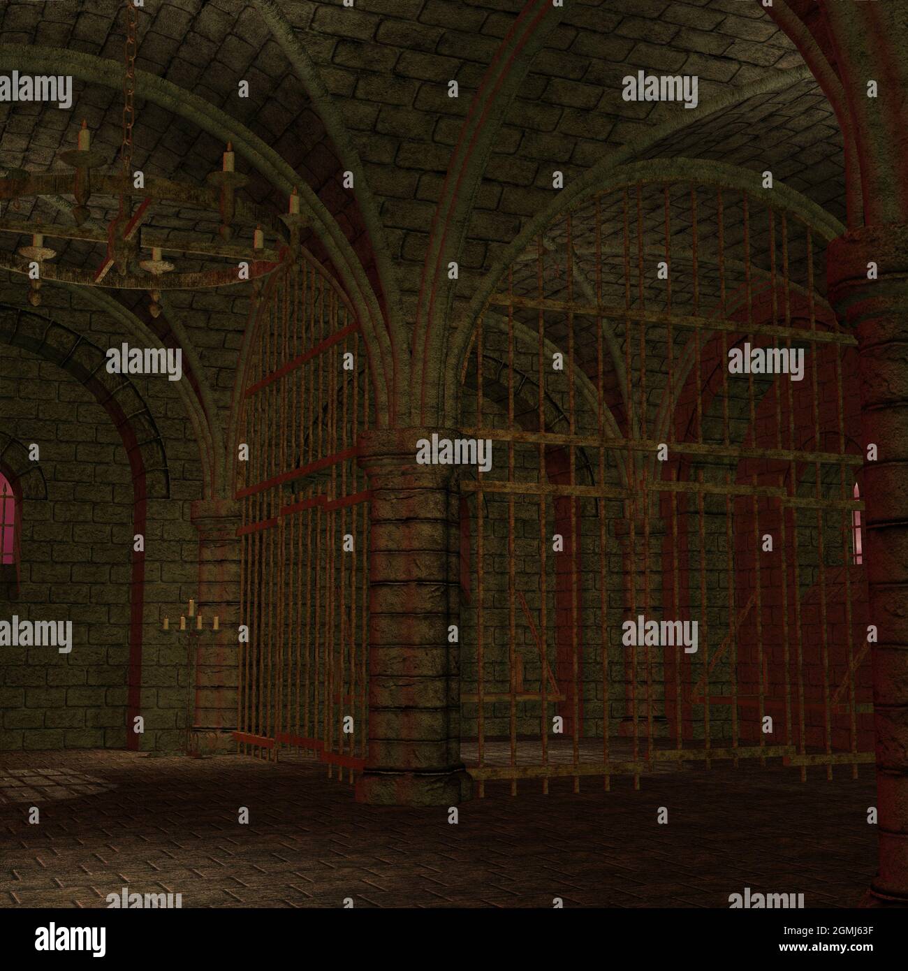 3d illustration of a fantasy jail Stock Photo - Alamy