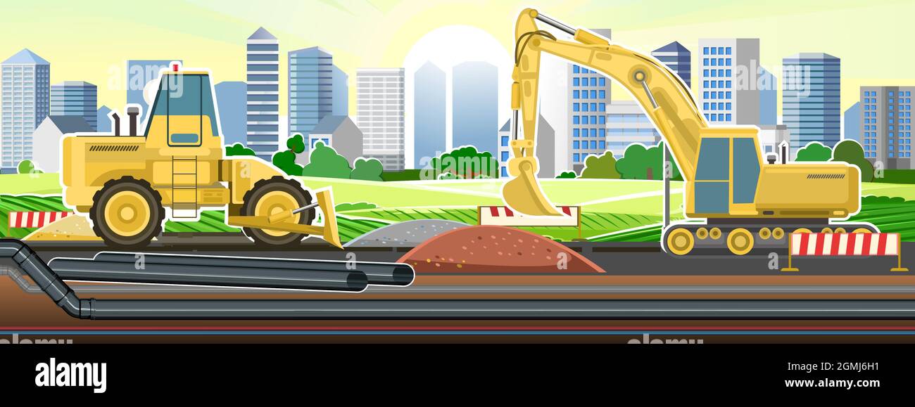 City excavation Stock Vector Images - Alamy