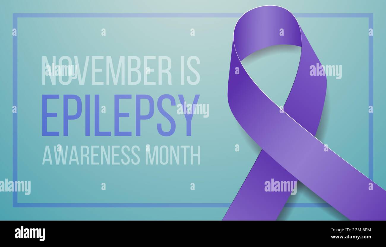 Epilepsy Awareness Month concept. Banner template with purple ribbon ...