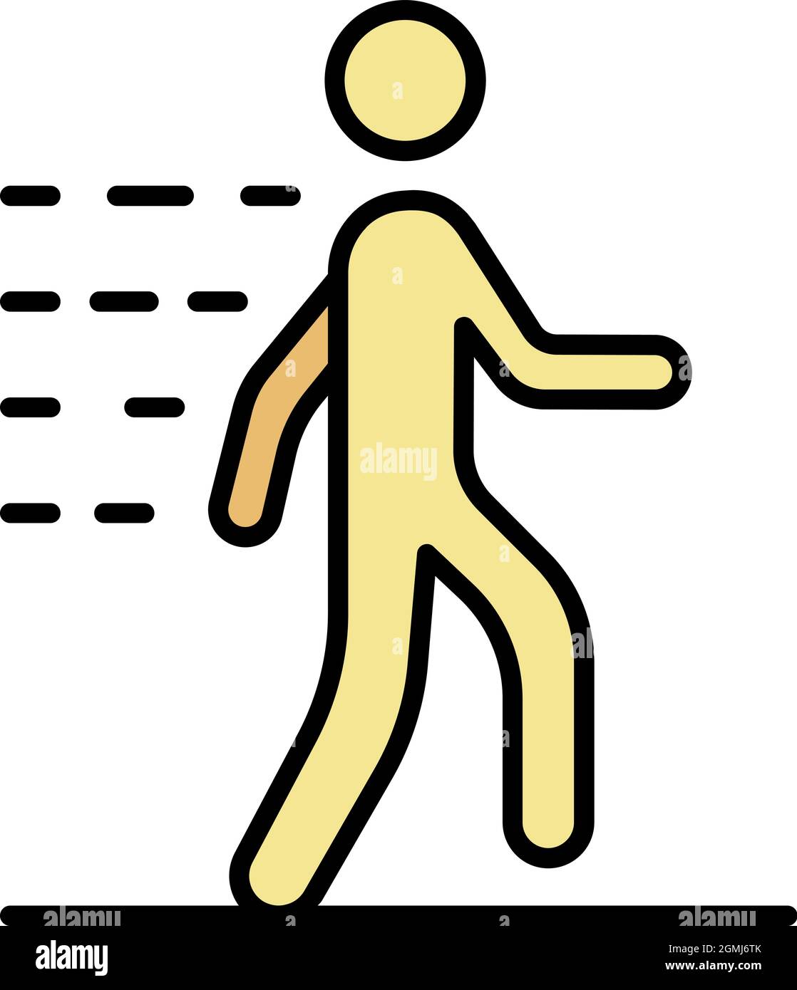 Walking man icon. Outline walking man vector icon color flat isolated ...