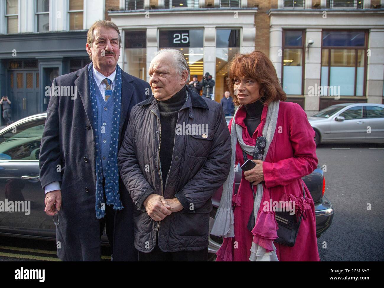Pic shows: Sir David Jason arrives with John Challis and Sue Holderness ...