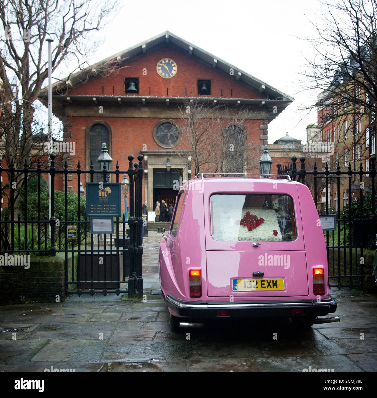 Pic shows: Pink Hearse with actors church in background St Paul's ...