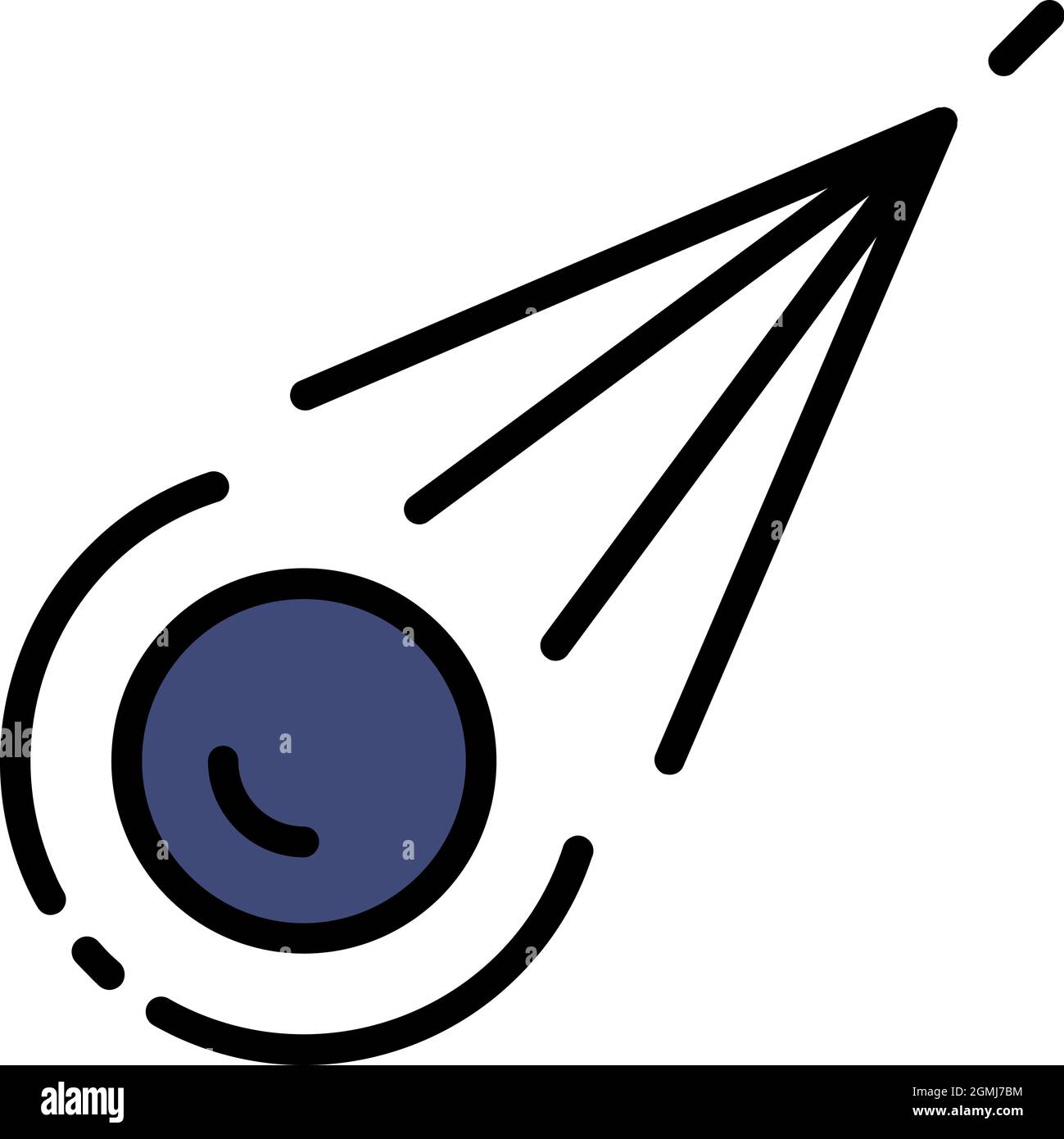 Meteorite icon. Outline meteorite vector icon color flat isolated Stock ...