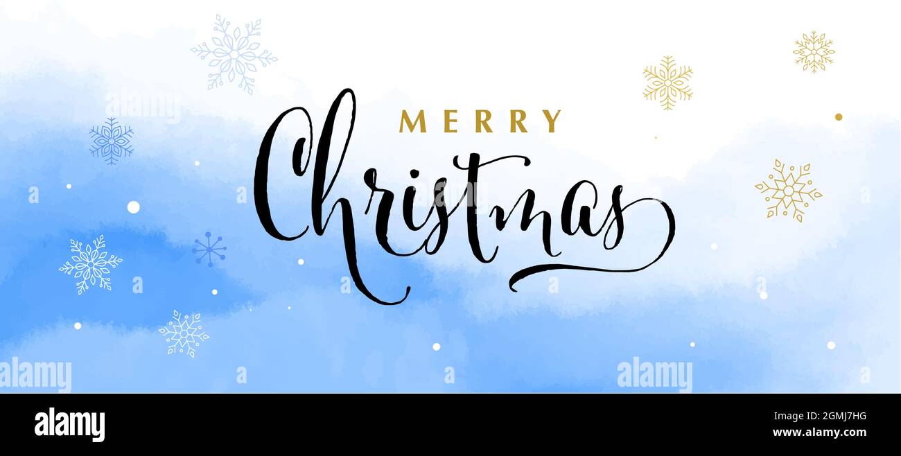 Merry Christmas blue background with snowflakes. Collection of Vector ...