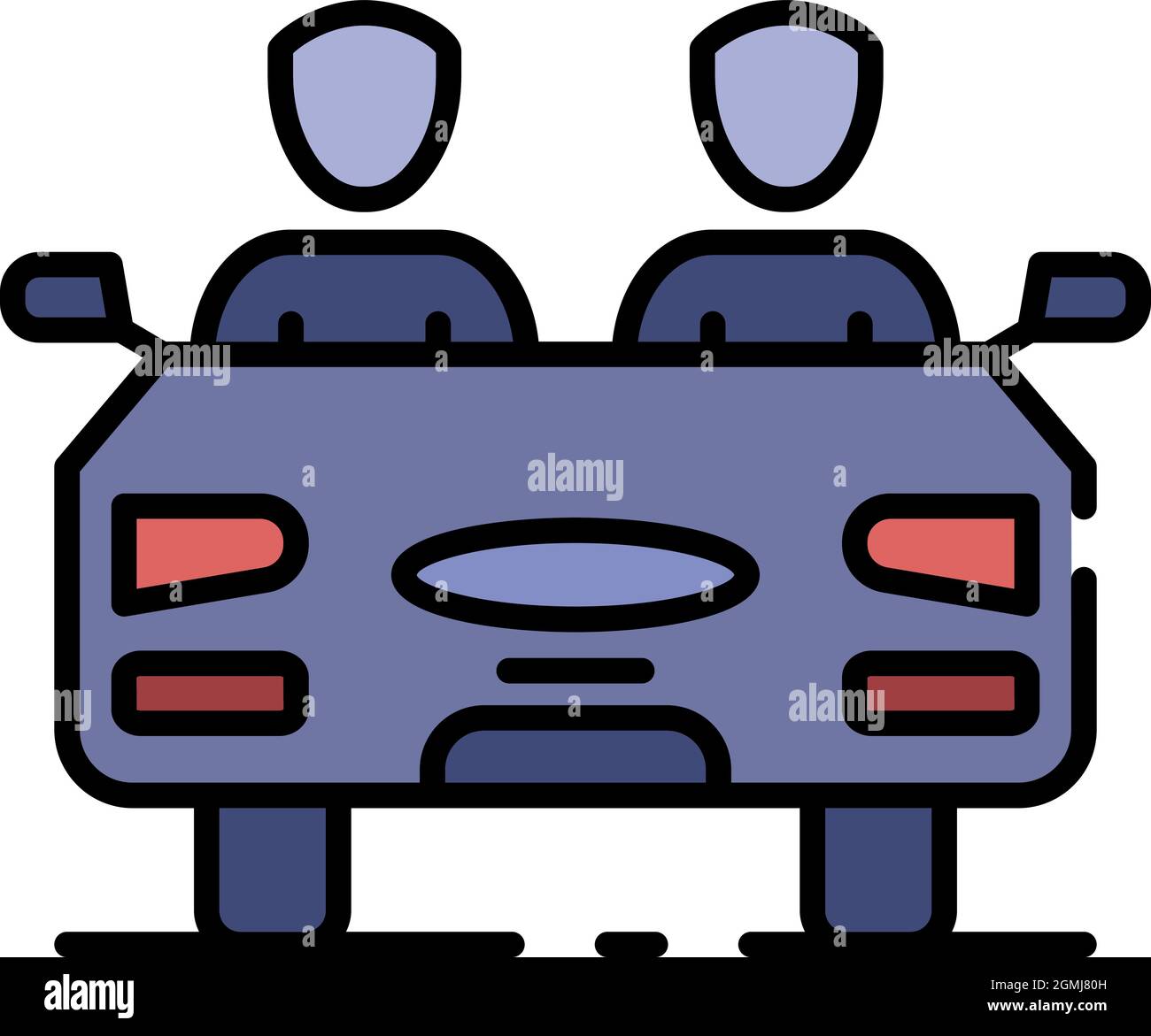People driving car icon. Outline people driving car vector icon color ...