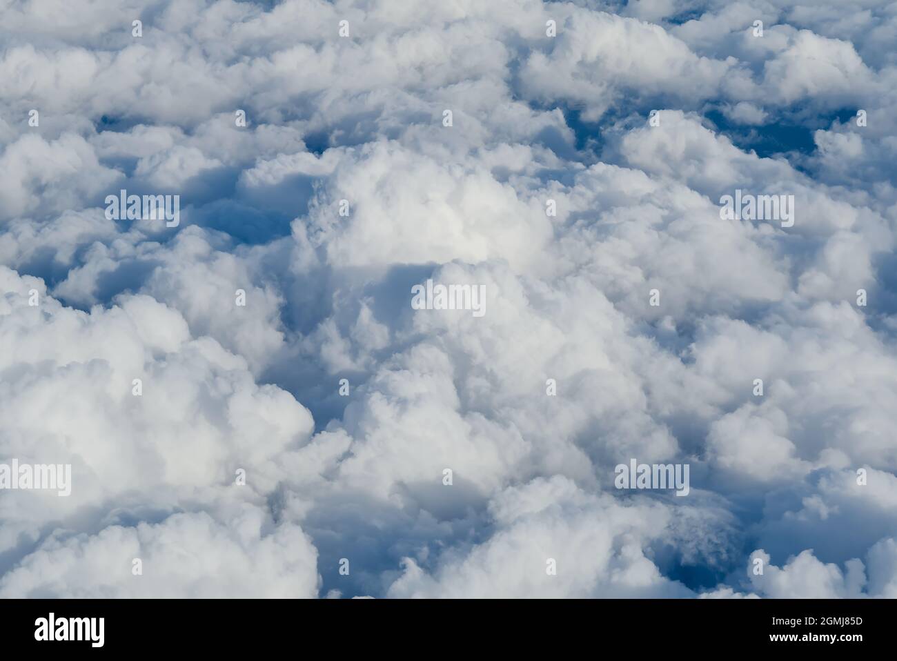 View of the sky above the clouds. blue sky high view from airplane ...