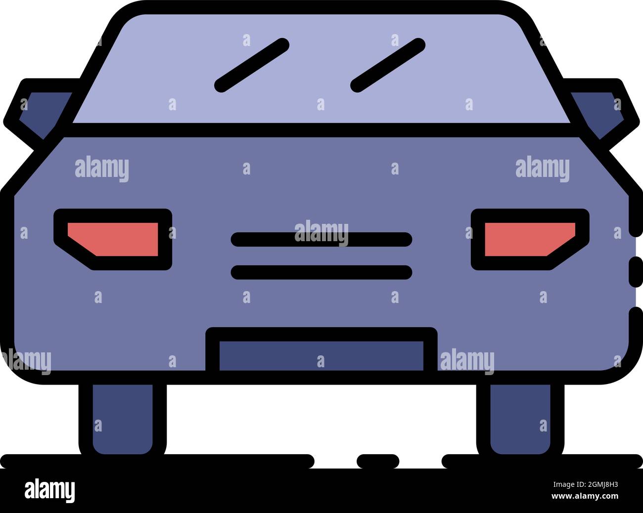 Front car side icon. Outline front car side vector icon color flat ...