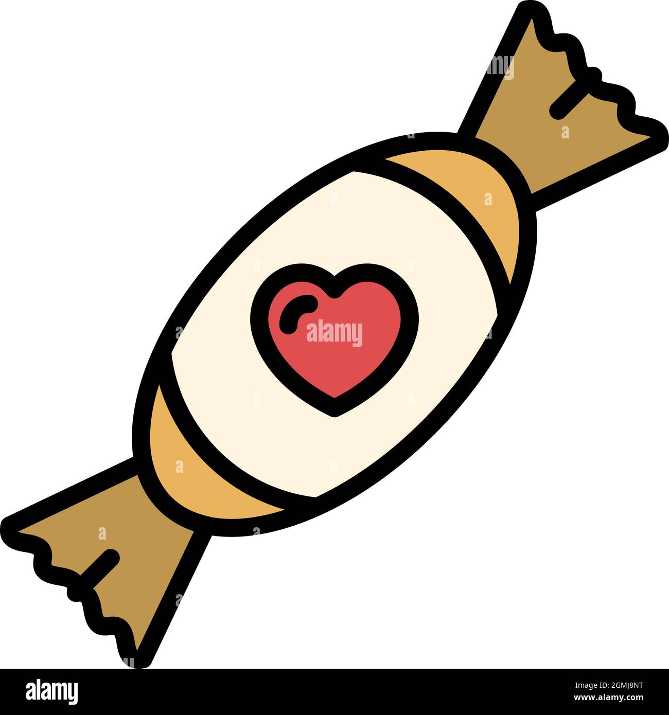 Toffee icon. Outline toffee vector icon color flat isolated Stock ...