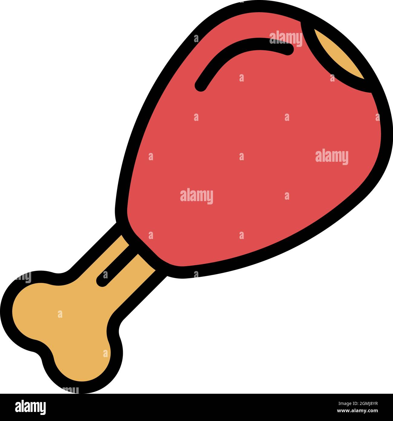 Chicken Drumstick Icon Outline Chicken Drumstick Vector Icon Color