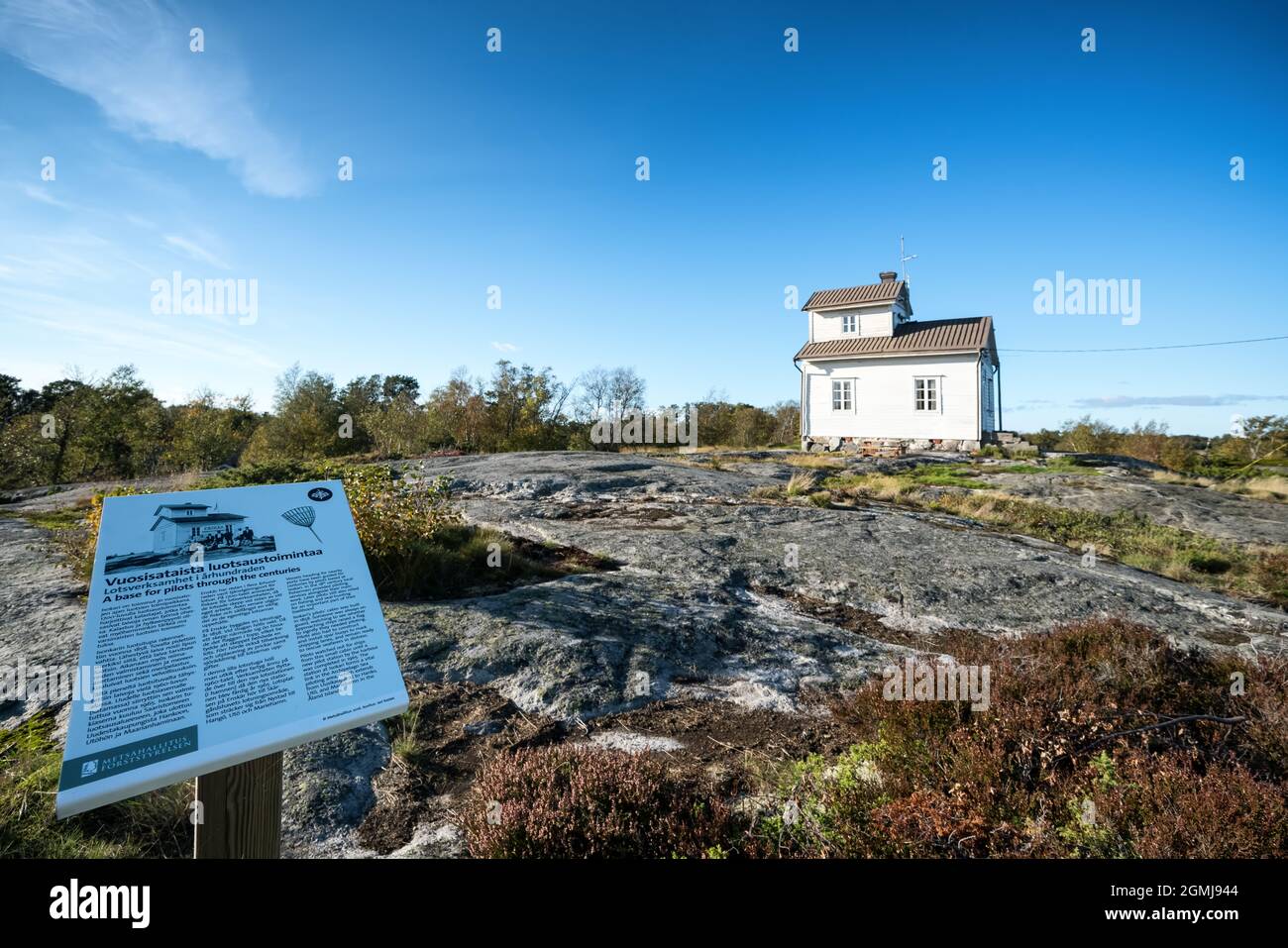 Historical pilot house at Isokari island, Kustavi, Finland Stock Photo ...