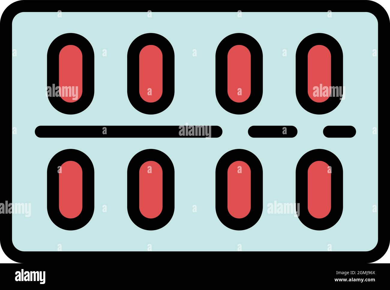 Vitamin pill pack icon. Outline vitamin pill pack vector icon color ...