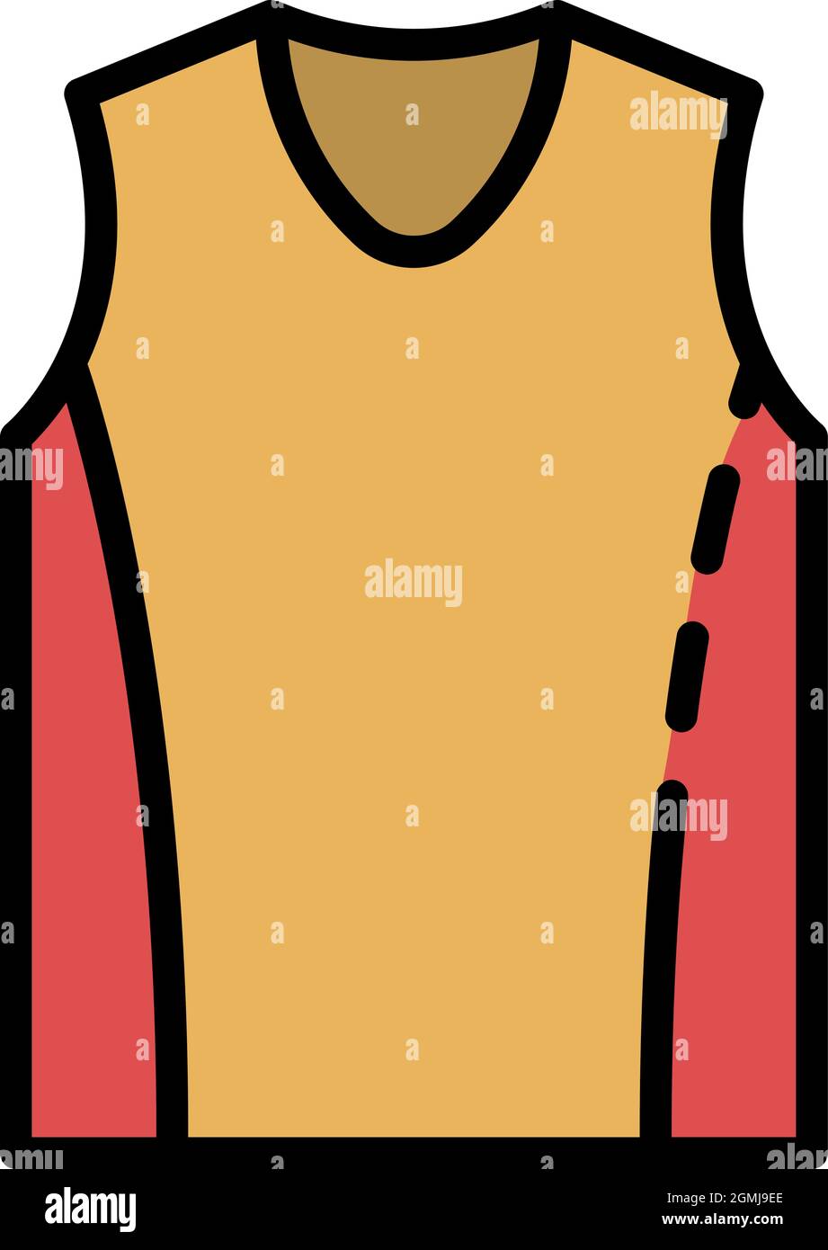 Basketball vest icon. Outline basketball vest vector icon color flat ...