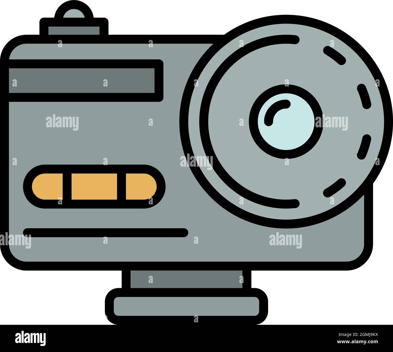 Action camera icon. Outline action camera vector icon color flat ...