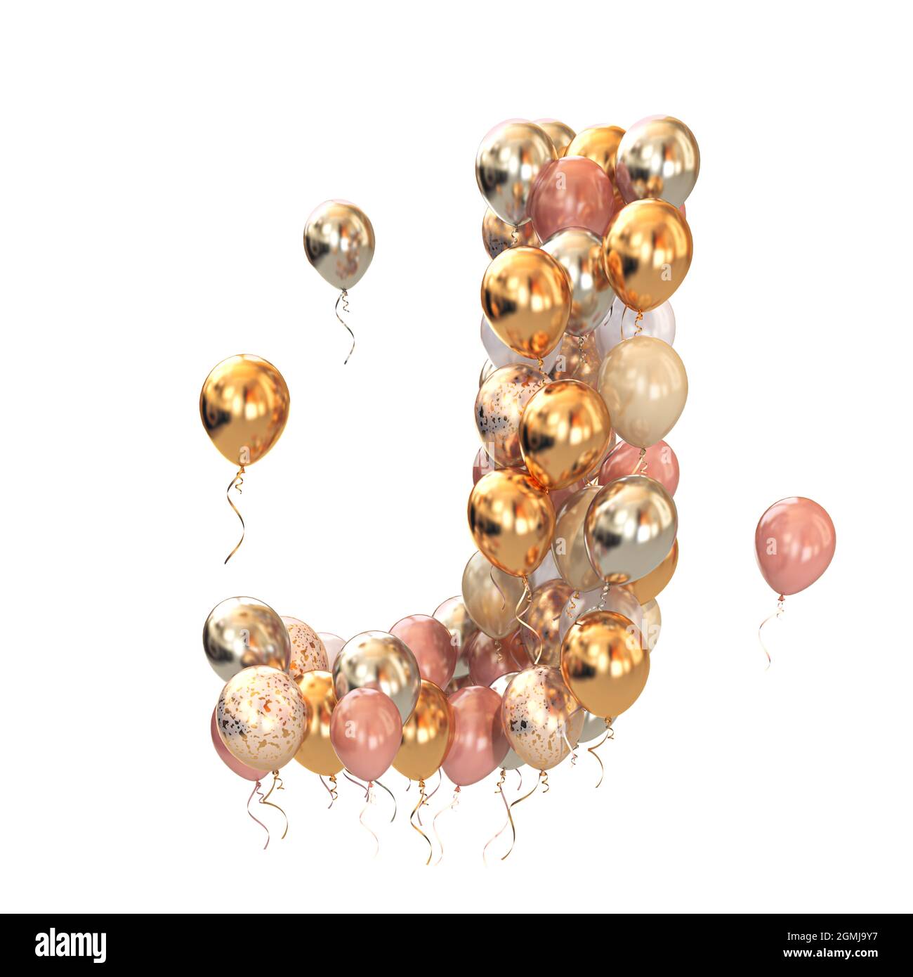 Letter J from balloons isolated on white. Text letter for holiday ...