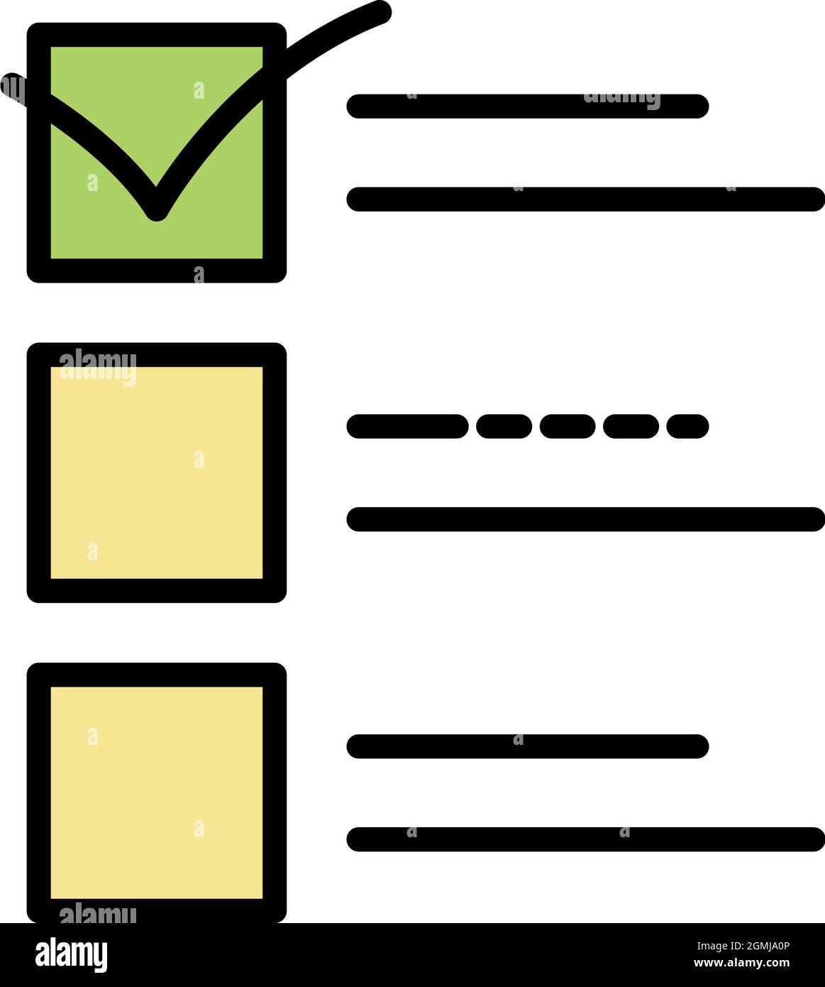 Vote check mark icon. Outline vote check mark vector icon color flat ...