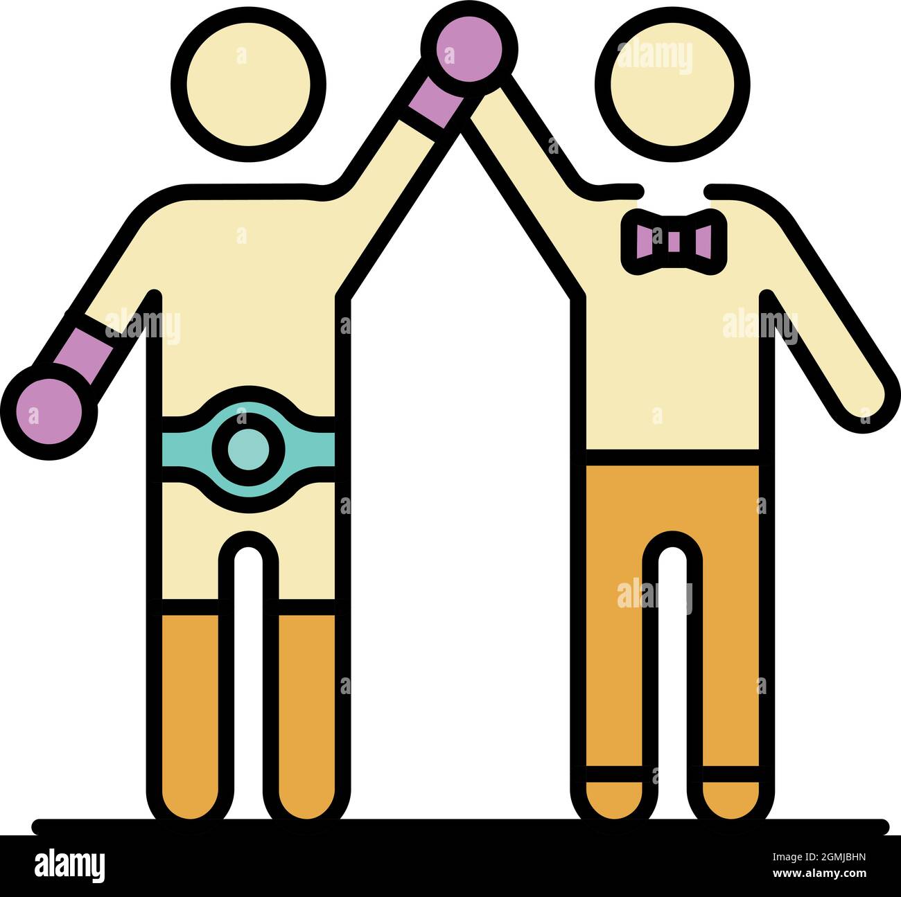 Referee up boxing winner icon. Outline referee up boxing winner vector ...