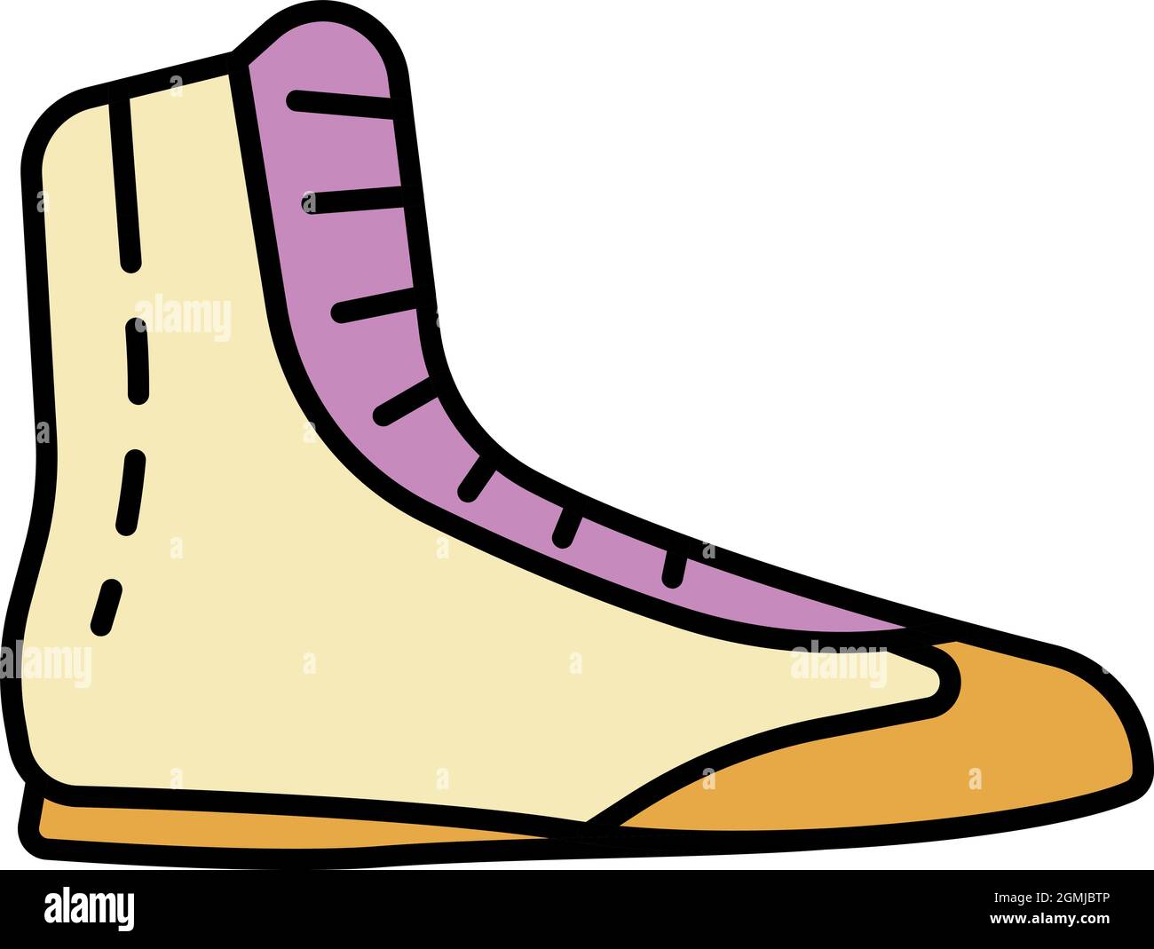 Boxing shoe icon. Outline boxing shoe vector icon color flat isolated ...