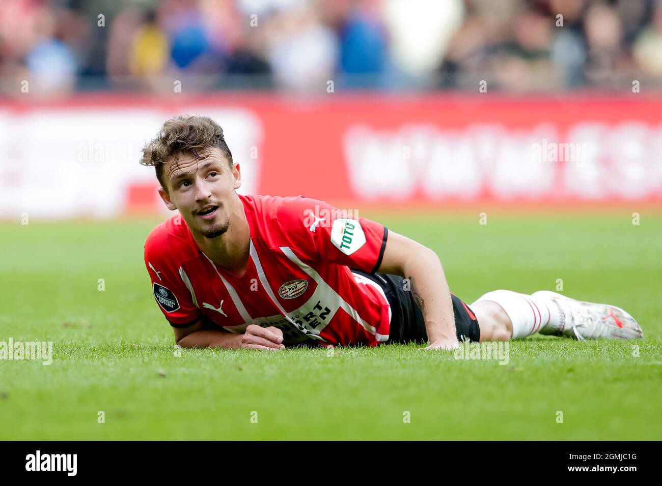 EINDHOVEN, NETHERLANDS - SEPTEMBER 19: Olivier Boscagli of PSV during the Dutch Eredivisie match ...