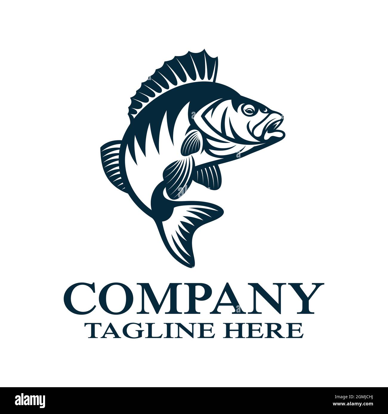 Modern perch and fishing logo. Vector illustration Stock Vector Image ...