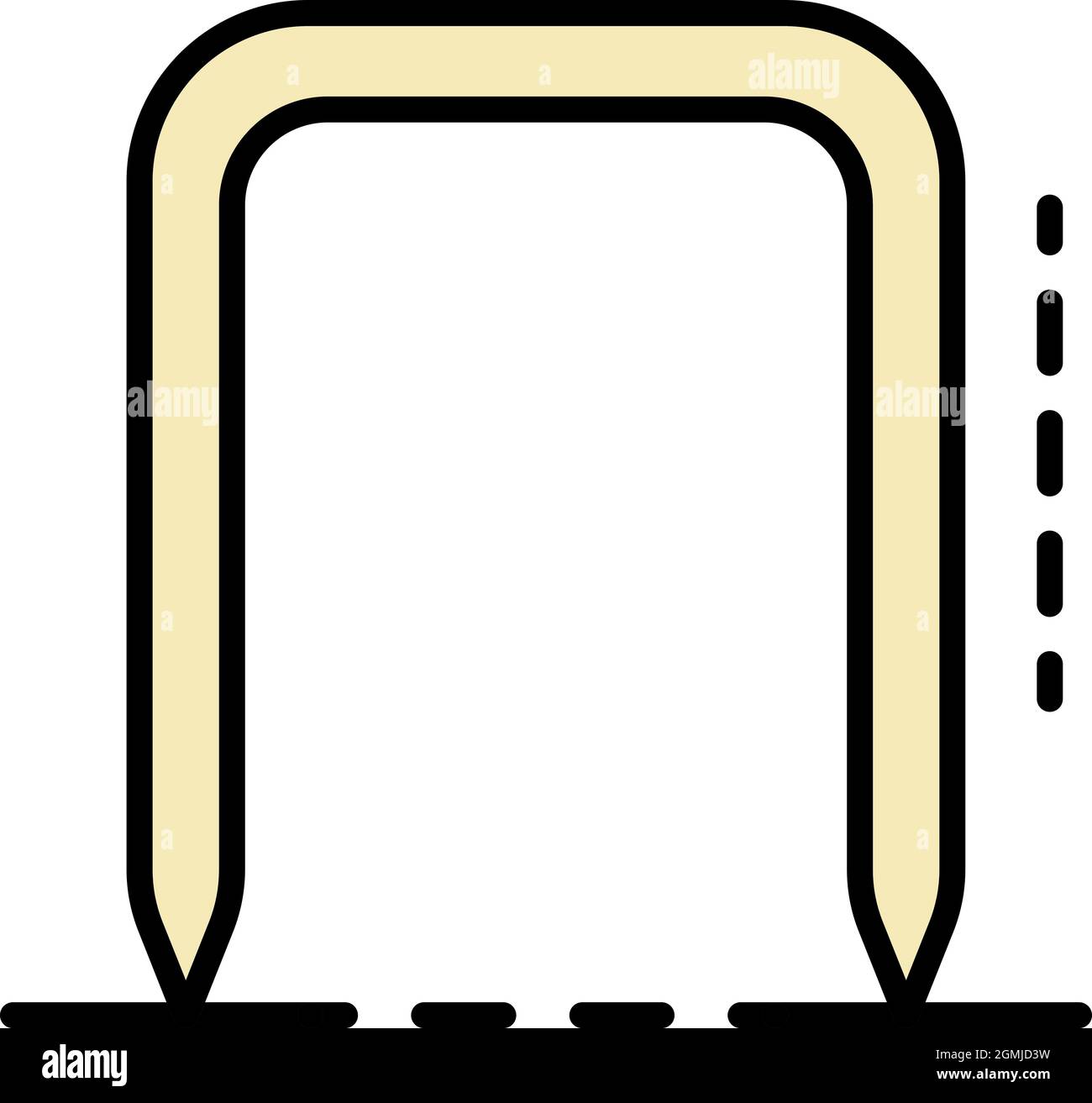 Croquet wicket icon. Outline croquet wicket vector icon color flat ...