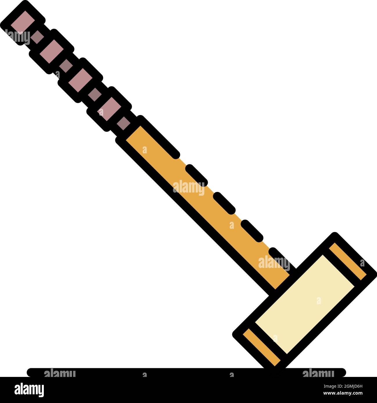 Mallet croquet icon. Outline mallet croquet vector icon color flat ...