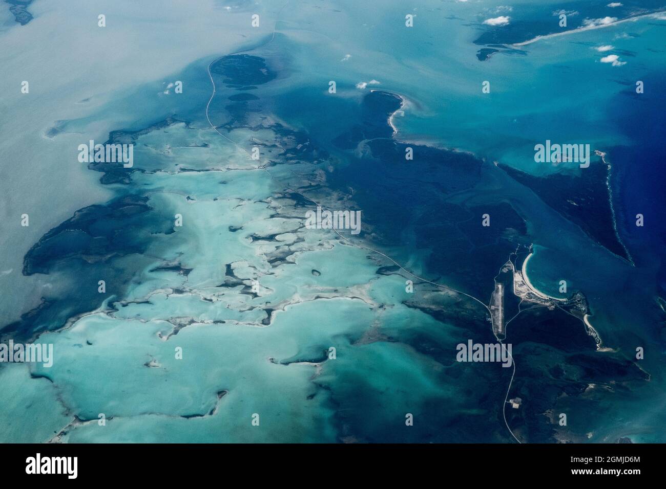 Aerial view over Cayo Santa María, Jardines del Rey Archipelago, off ...
