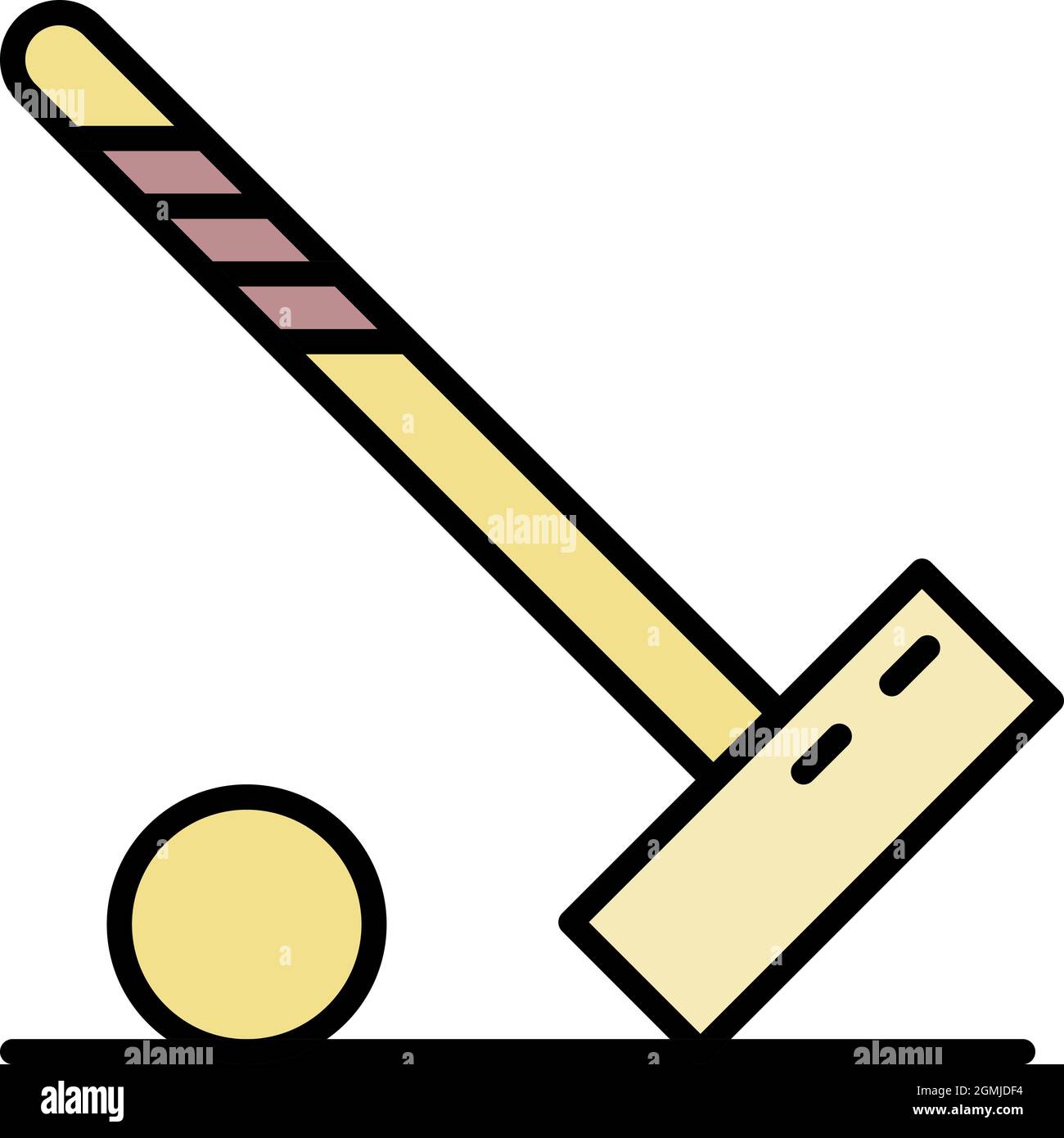 Mallet croquet ball icon. Outline mallet croquet ball vector icon color ...