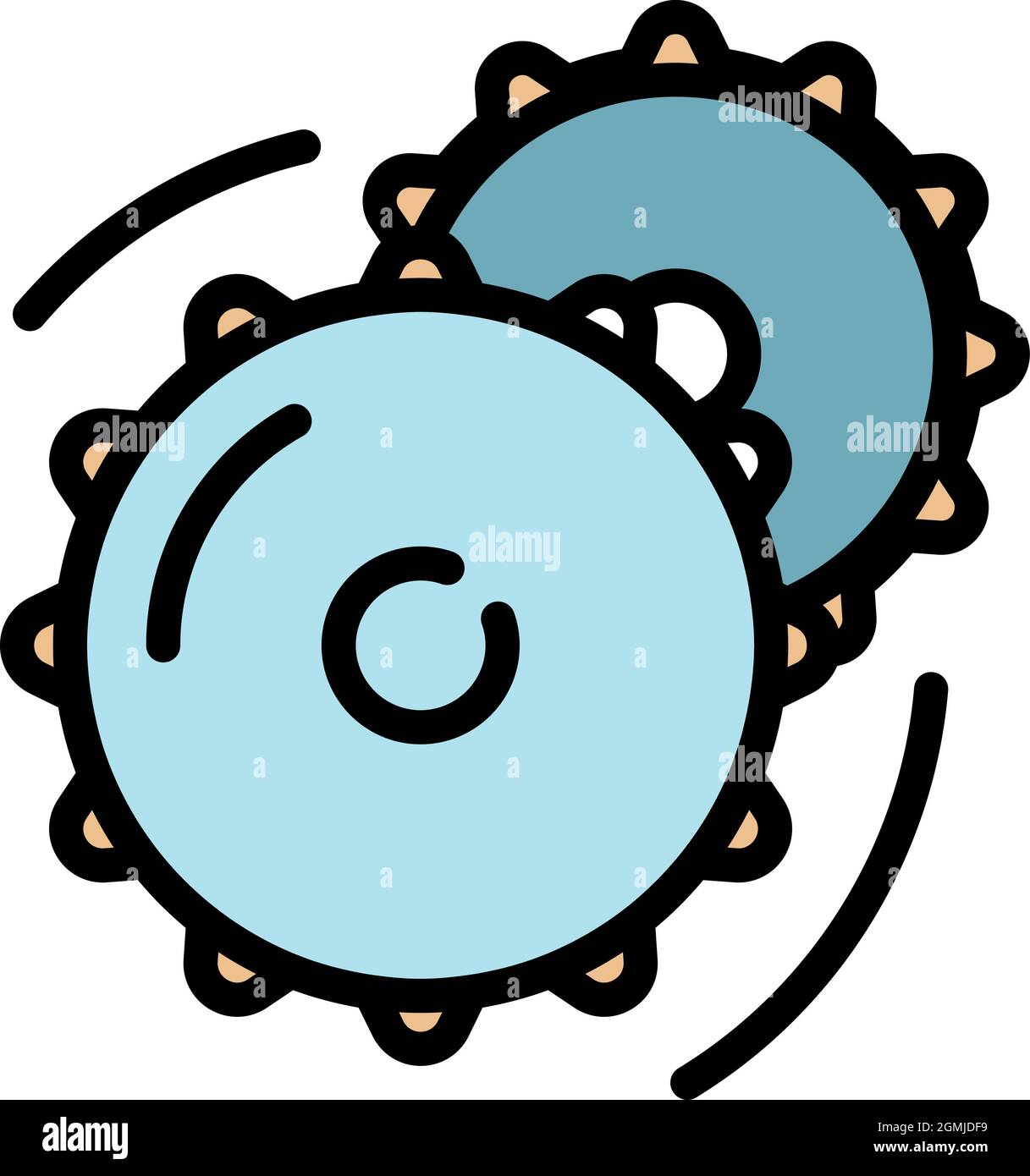 Bike cog wheel icon. Outline bike cog wheel vector icon color flat ...