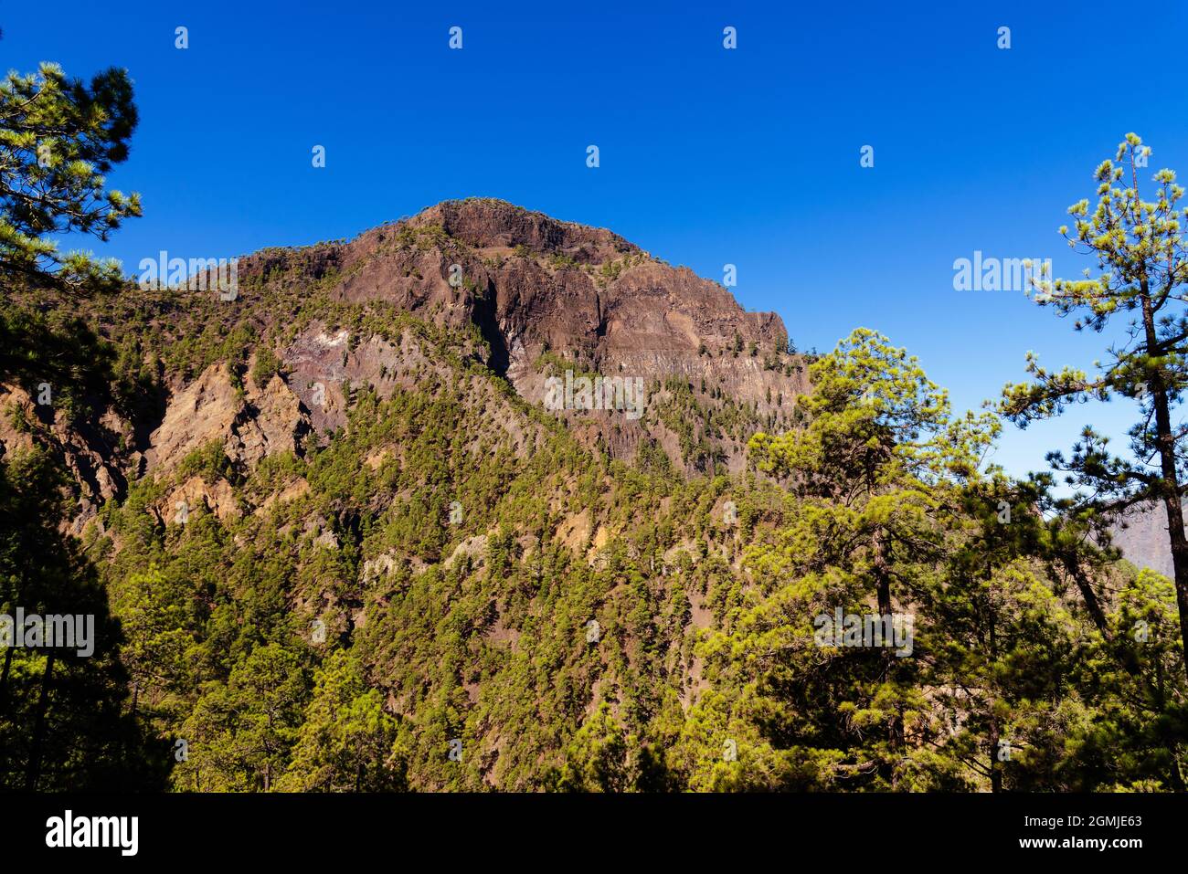 National Park of Caldera de Taburiente. Old Volcano Crater with ...