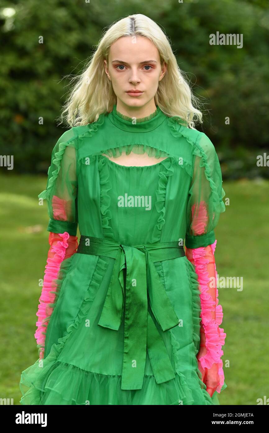 Model walks on the runway at the Bora Aksu fashion show during Spring ...