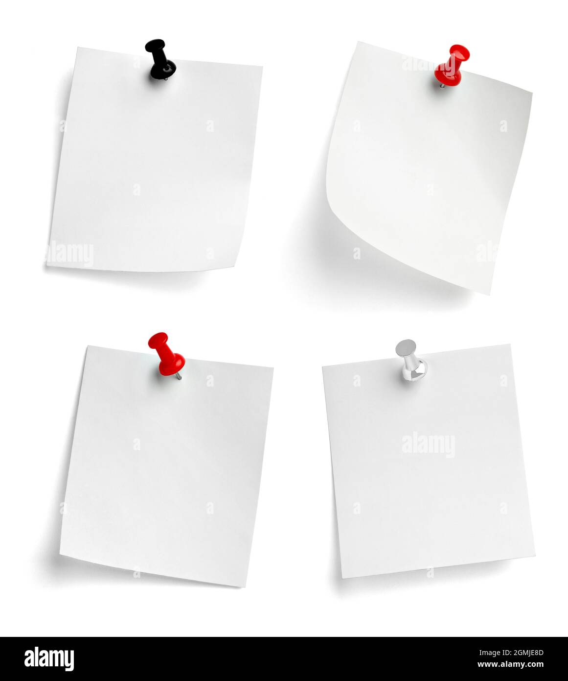 note paper push pin message red white black Stock Photo - Alamy