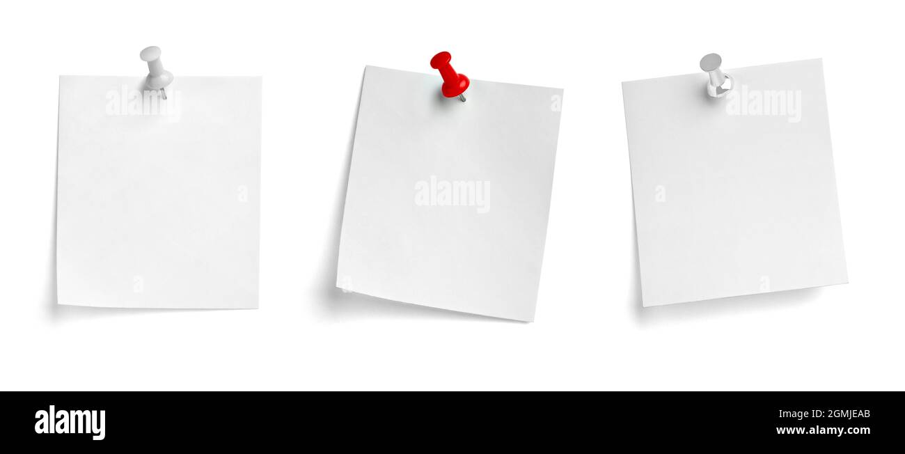 note paper push pin message red white black Stock Photo - Alamy