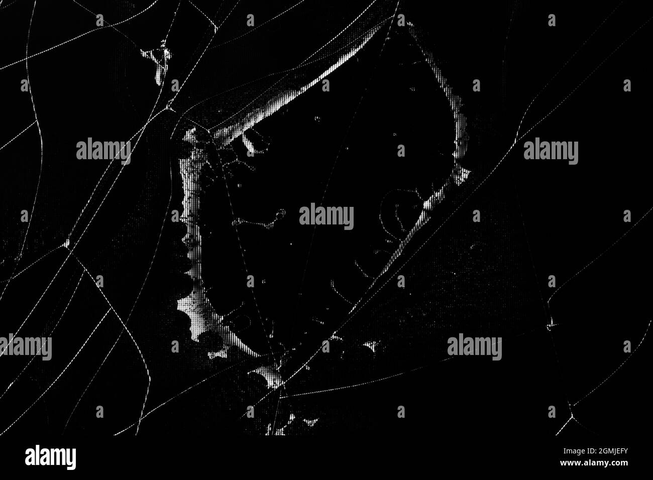 digital glitch, crystal leak and cracks on broken lcd screen, computer ...