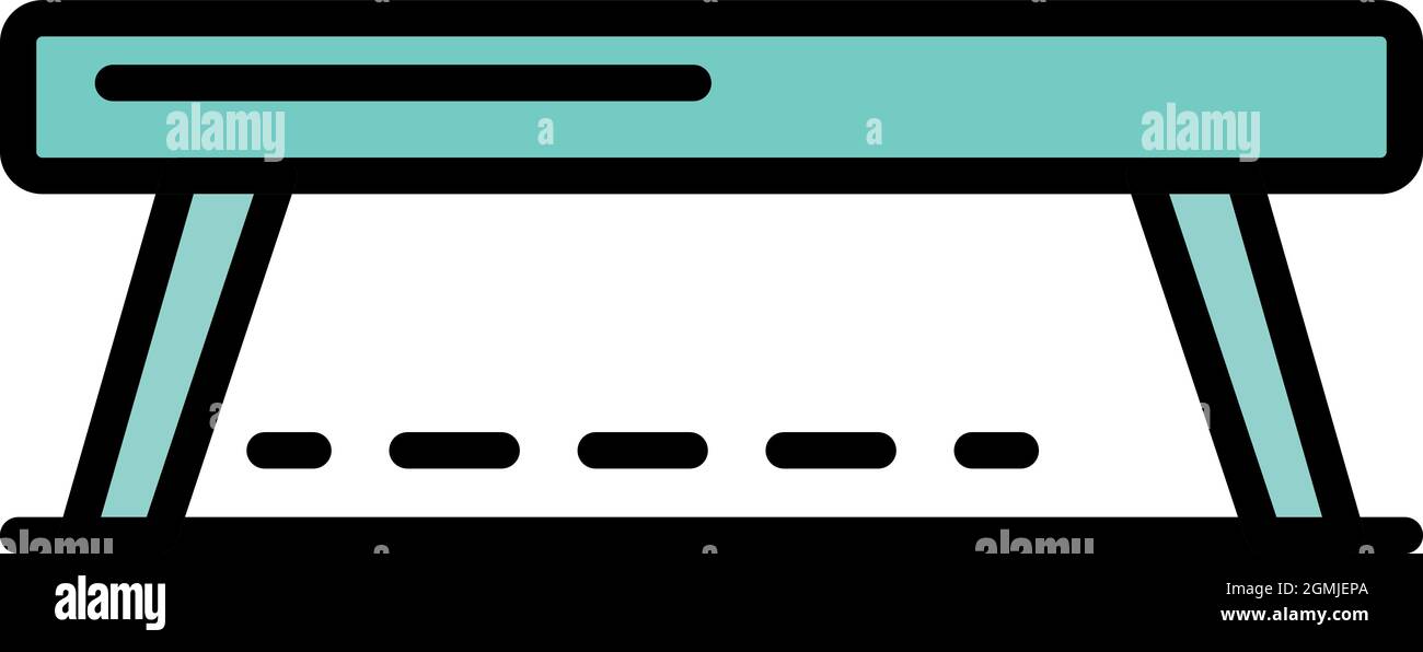 Balance beam icon. Outline balance beam vector icon color flat isolated ...